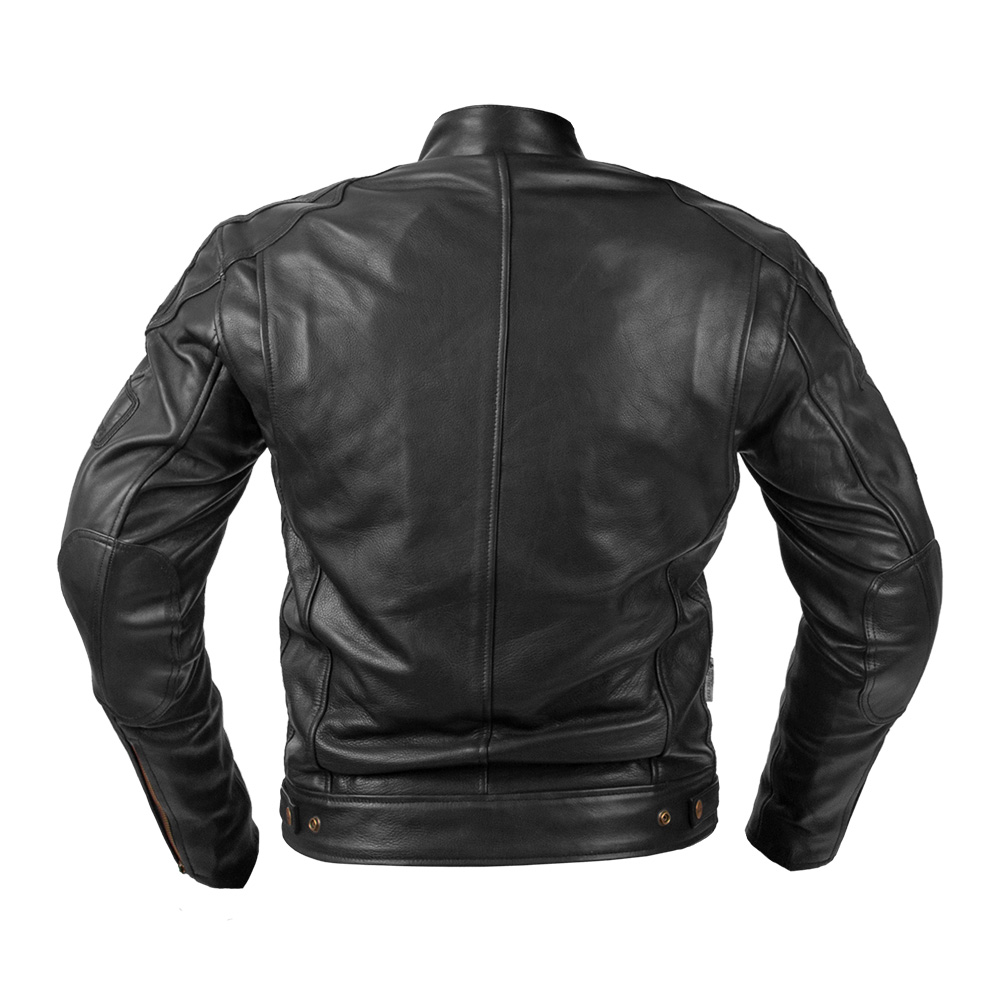 Herren Leder Motorradjacke W-TEC Urban Noir - schwarz - inSPORTline